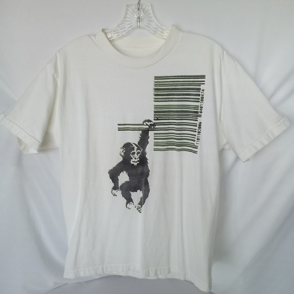 Shirts | Monkey Barcode White Tshirt | Poshmark